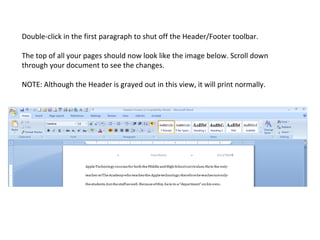 Using Headers and Footers in Word | PPT