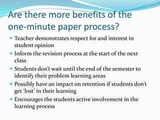 Using Hrvard 1 Minute Papers | PPTX