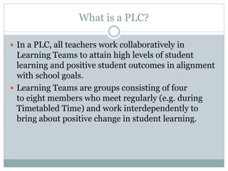 Using ict to support a plc & teachers | PPTX