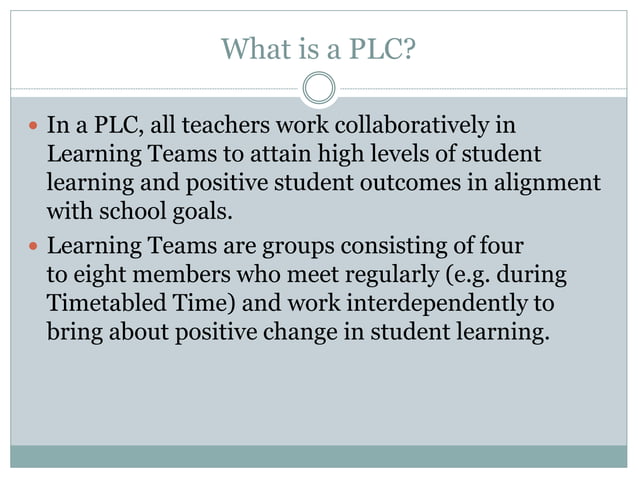 Using ict to support a plc & teachers | PPT