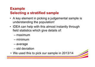 Using IDEA to Create a Sampling Methodology | PDF