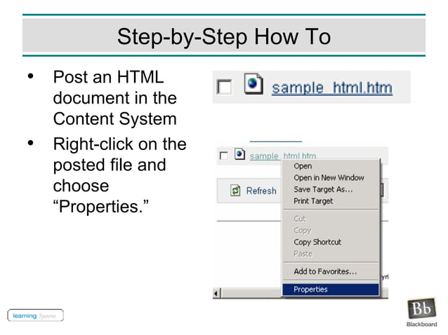 Using iframes coding in Bb CS | PPT