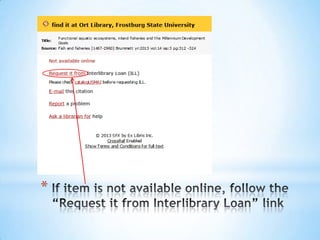 Using ILLiad (Interlibrary Loan) | PPTX