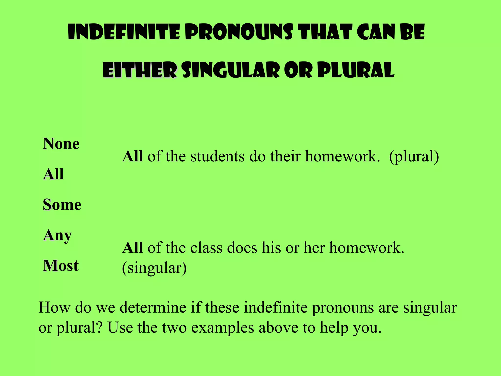 Indefinite Pronouns | PPT