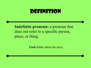 Indefinite Pronoun