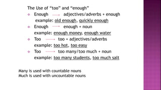 Using Infinitives wth Too and Enough PowerPoint; ILI MD; Chapter 13; E4 ...