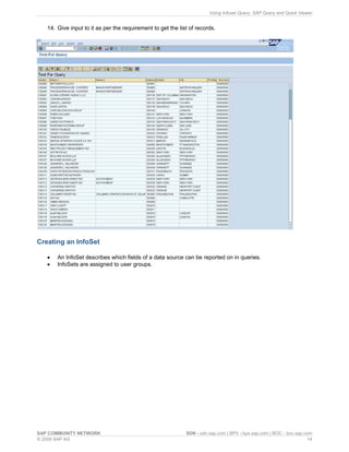 Using infoset query ,sap query and quick viewer | PDF