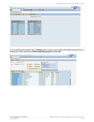 Using infoset query ,sap query and quick viewer | PDF