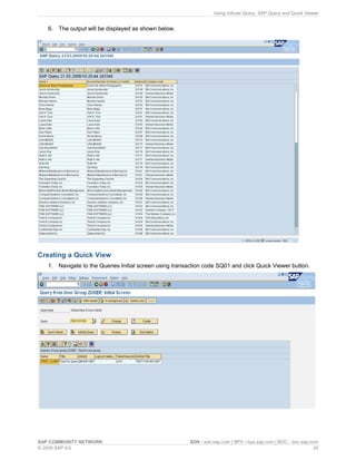 Using infoset query ,sap query and quick viewer | PDF
