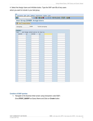 Using infoset query ,sap query and quick viewer | PDF