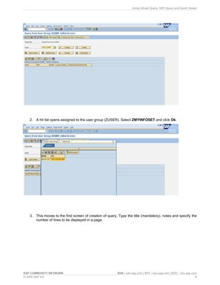 Using infoset query ,sap query and quick viewer | PDF