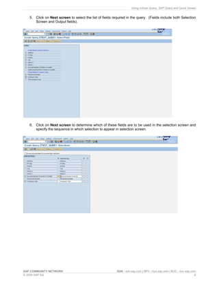 Using infoset query ,sap query and quick viewer | PDF