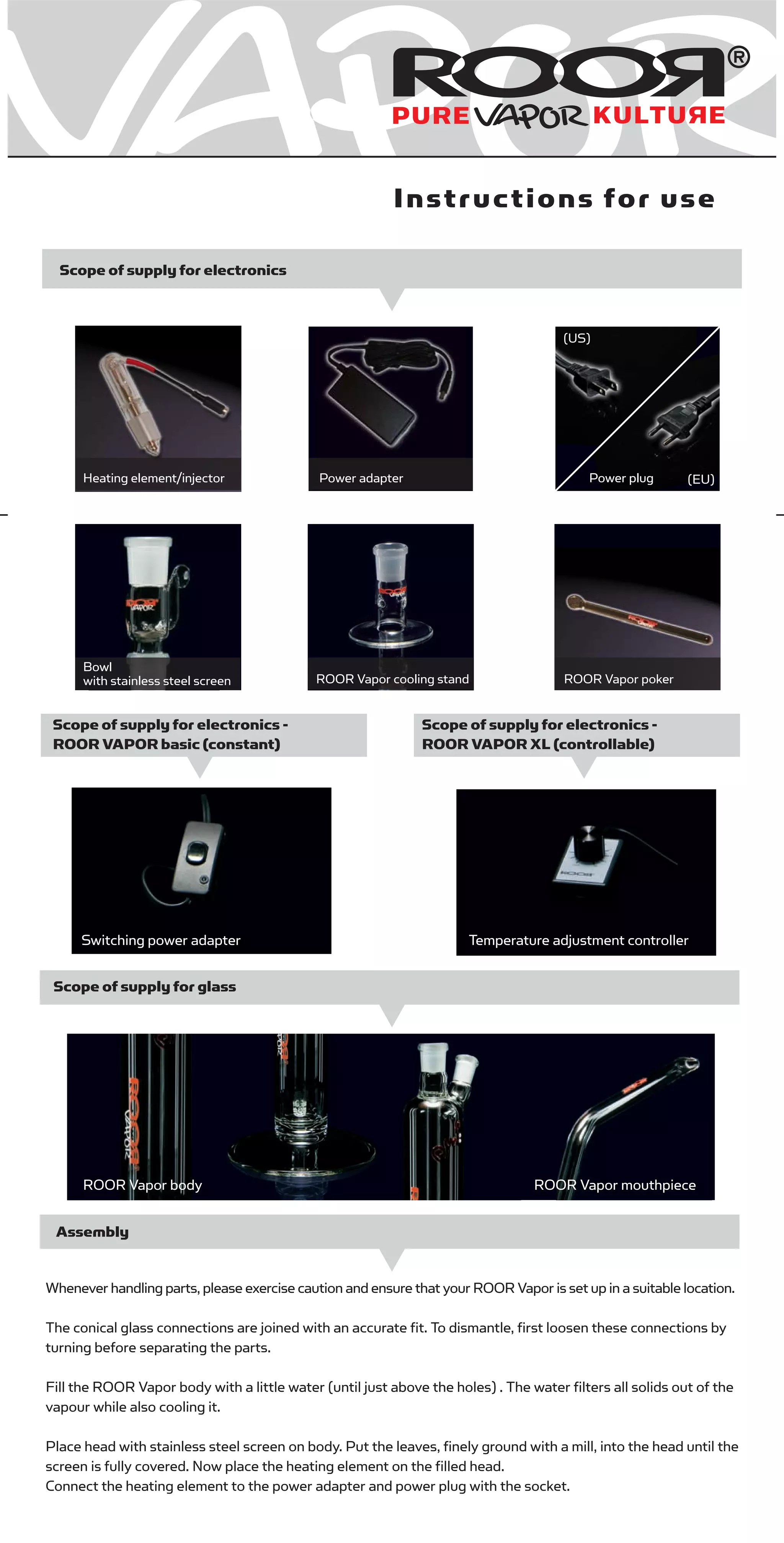 VAPORIZZATORE ROOR - VAPOR - ISTRUZIONI D'USO >> By PuntoG | PDF