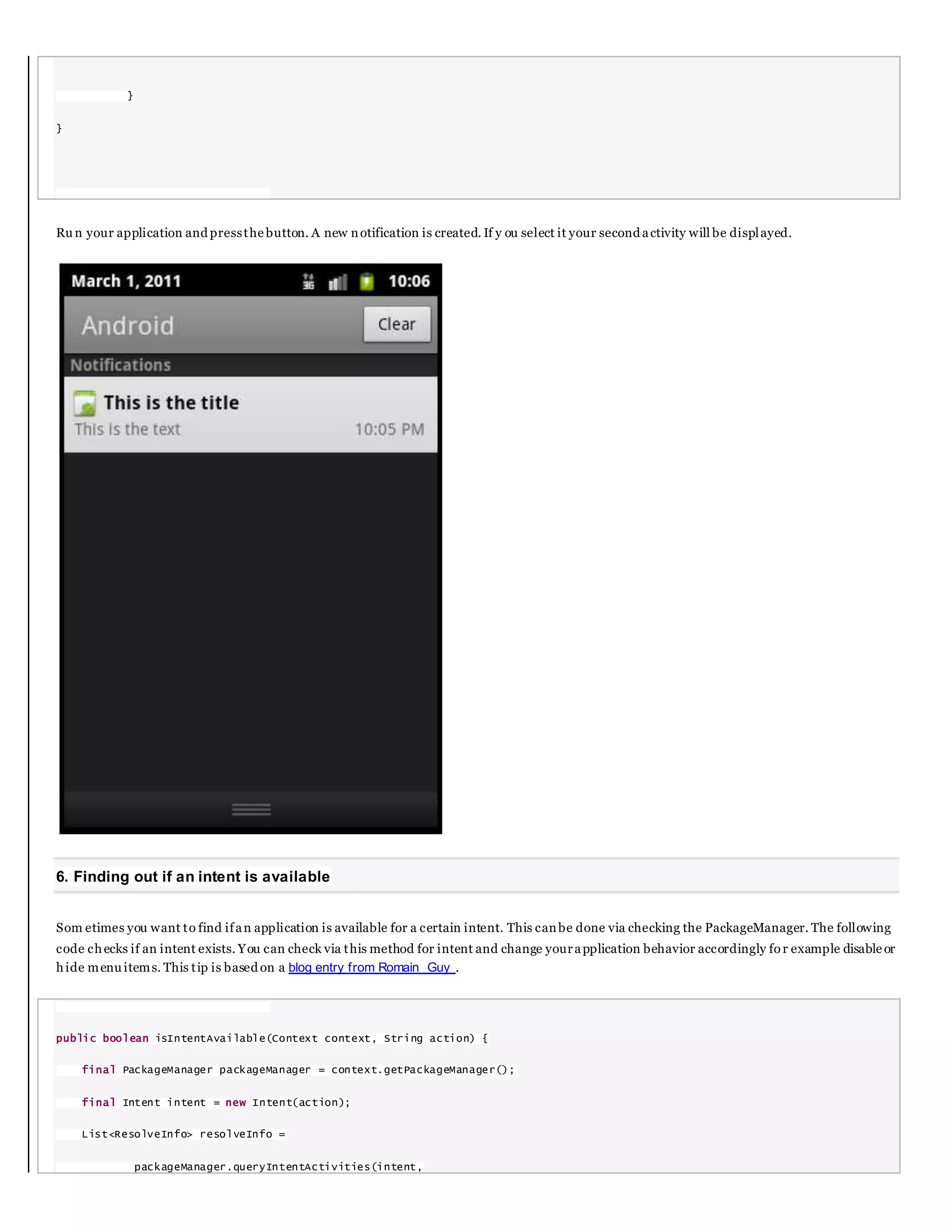 Using intents in android | PDF