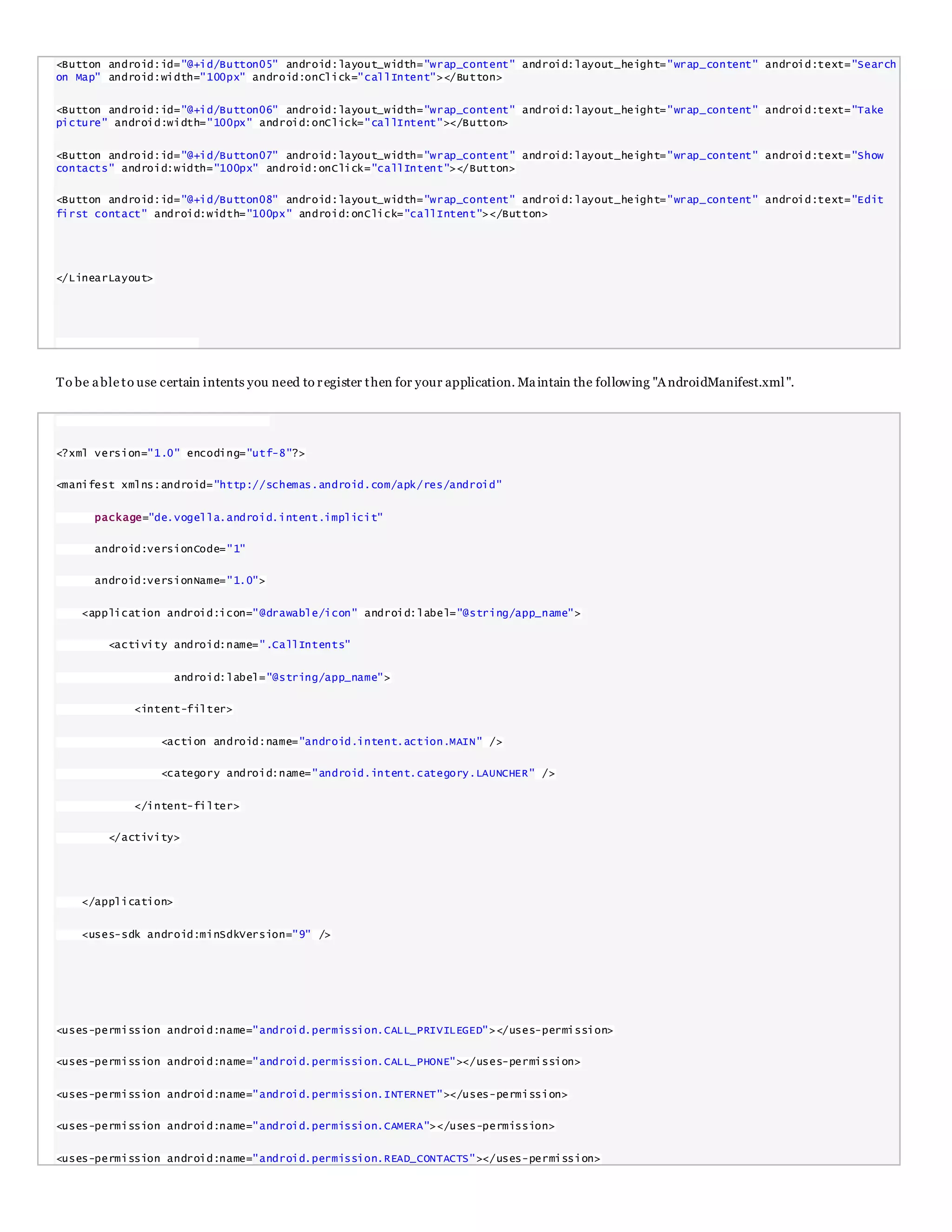 Using intents in android | PDF Using intents in android | PDF