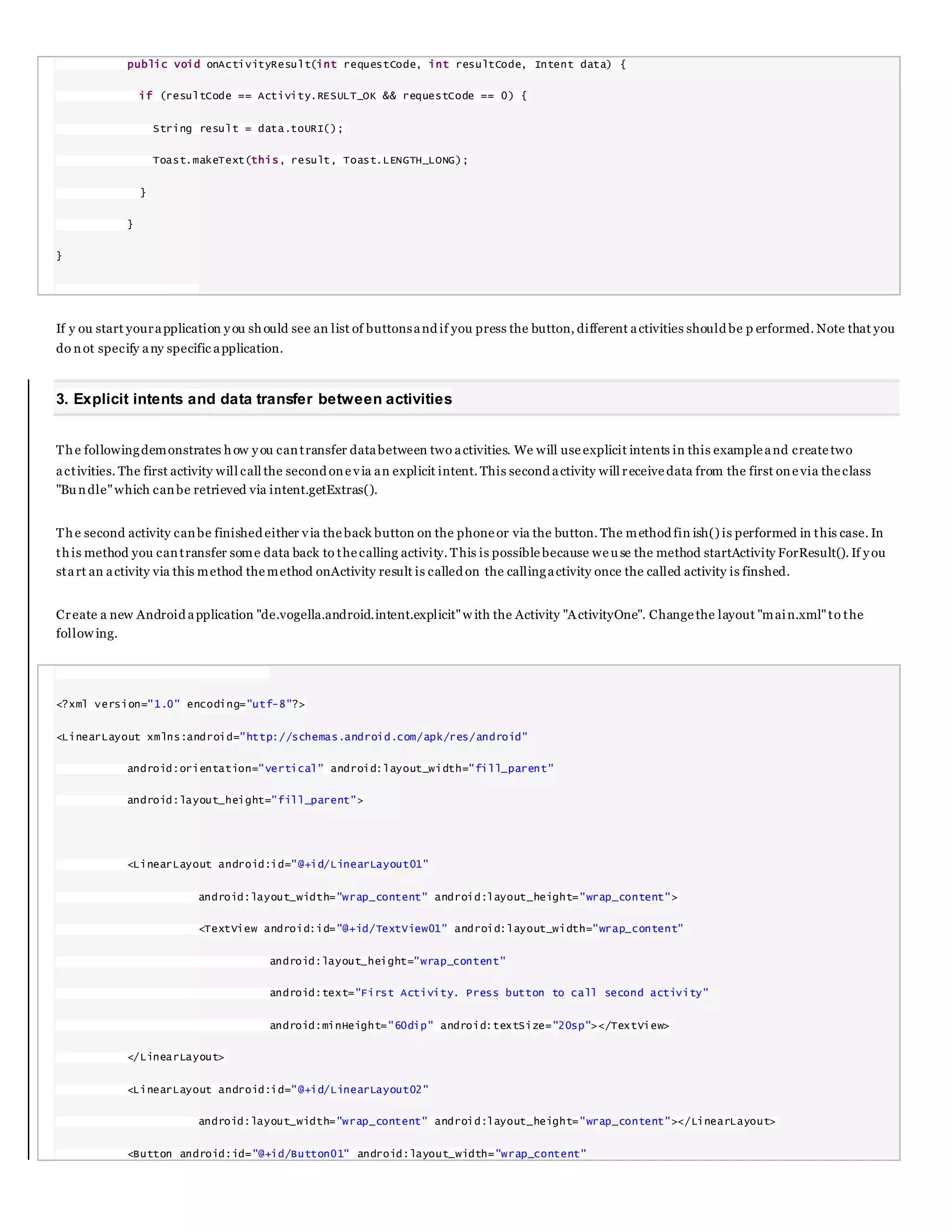 Using intents in android | PDF