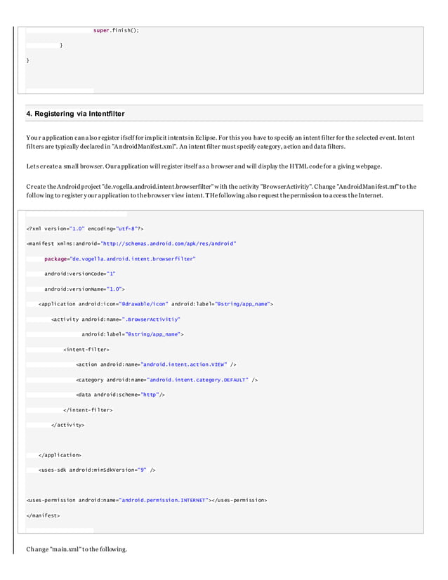 Using intents in android | PDF
