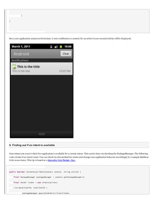 Using intents in android | PDF