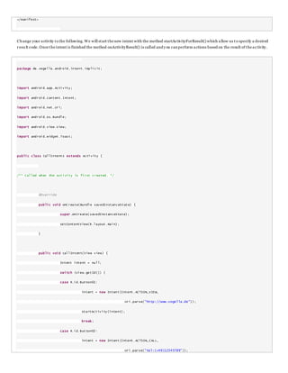 Using intents in android | PDF