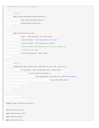 Using intents in android | PDF
