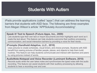 Using i pad technology to support students with autism | PPTX | Tablets ...