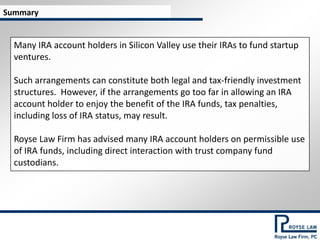 Using IRAs To Fund Startups | PPT