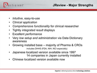 Using JReview to Analyze Clinical and Pharmacovigilance Data in ...