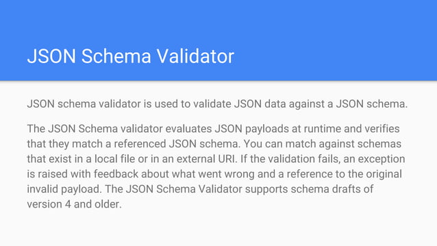 Using JSON Schema Validator | PPTX