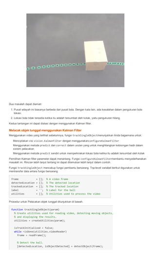 Using kalman filter for object tracking matlab & simulink example | PDF