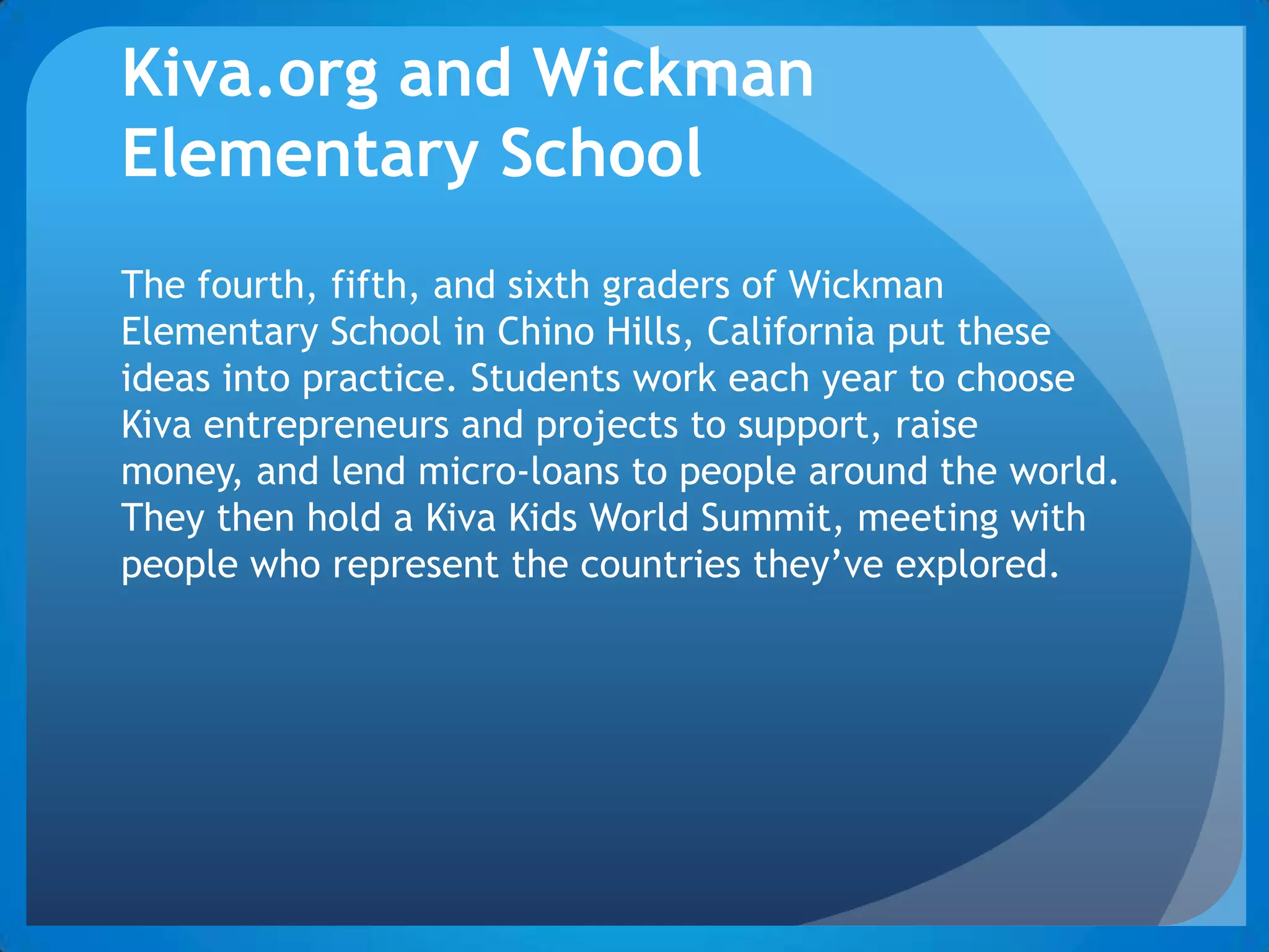 Using kiva.org in the classroom | PPTX