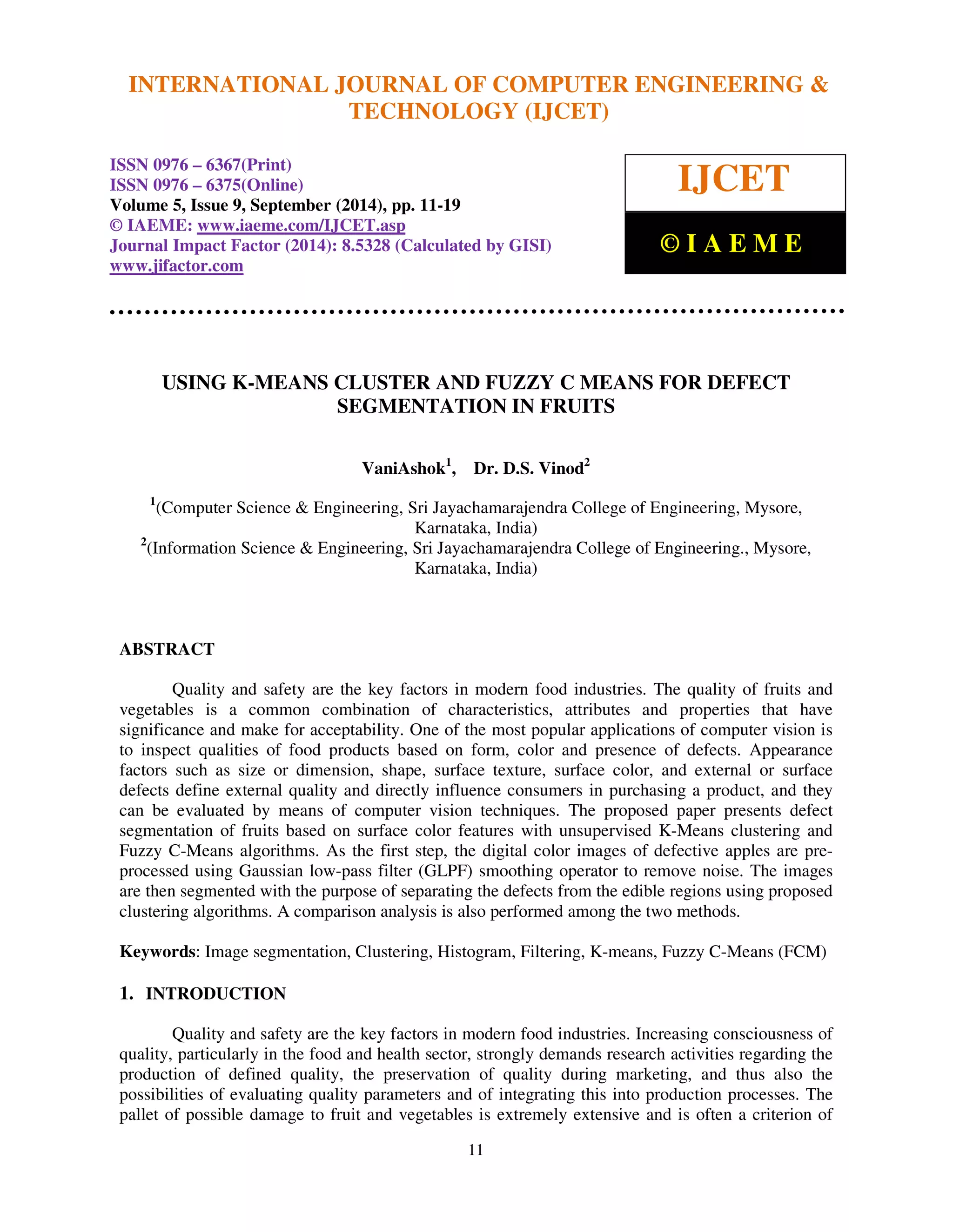 Using K Means Cluster And Fuzzy C Means For Defect Segmentation In