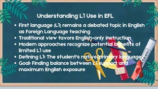 Using L1 in the EFL Classroom Benefits a | PDF