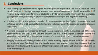 Using L1 in the L2 Classroom | PPTX