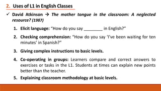 Using L1 in the L2 Classroom | PPTX