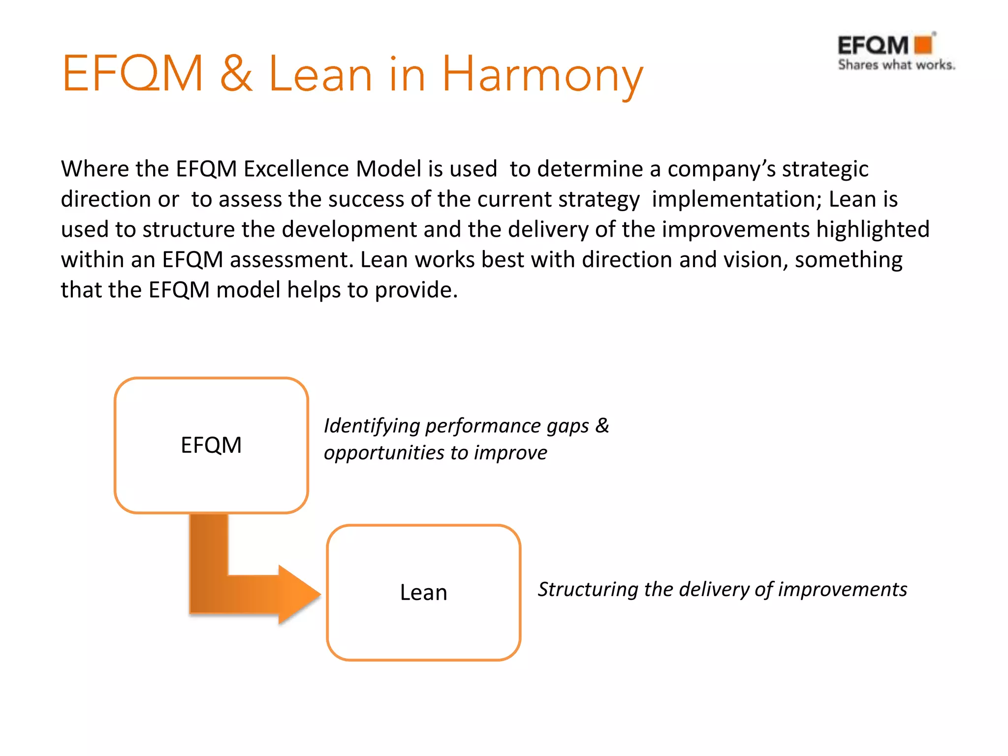 EFQM& Lean: Together in Harmony | PPTX | Manufacturing Industry | Industries