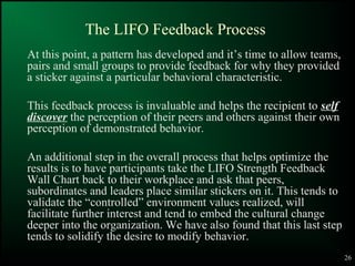 Using Lifo Method Strength Management Chart In Facilitating Cultural Change | PPT