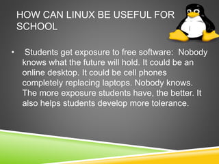 Using linux in schools | PPT