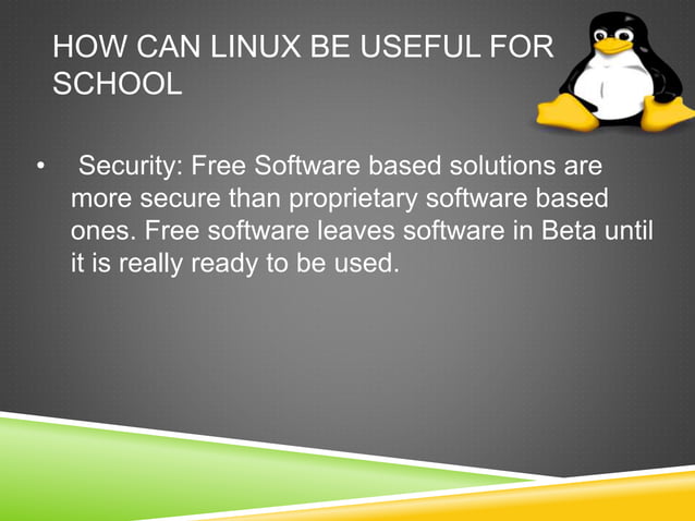 Using linux in schools | PPT