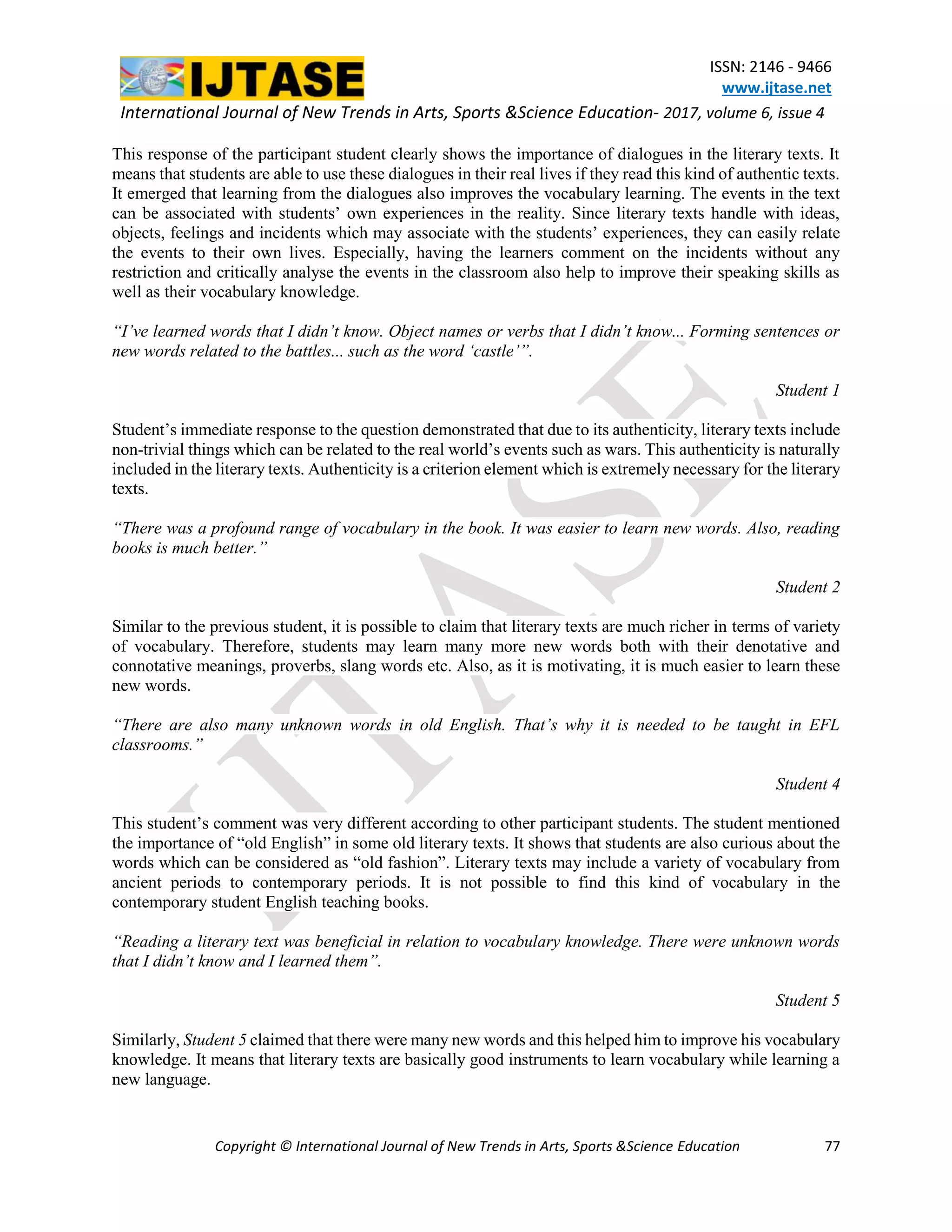 Using literarry text in efl classrooms | PDF