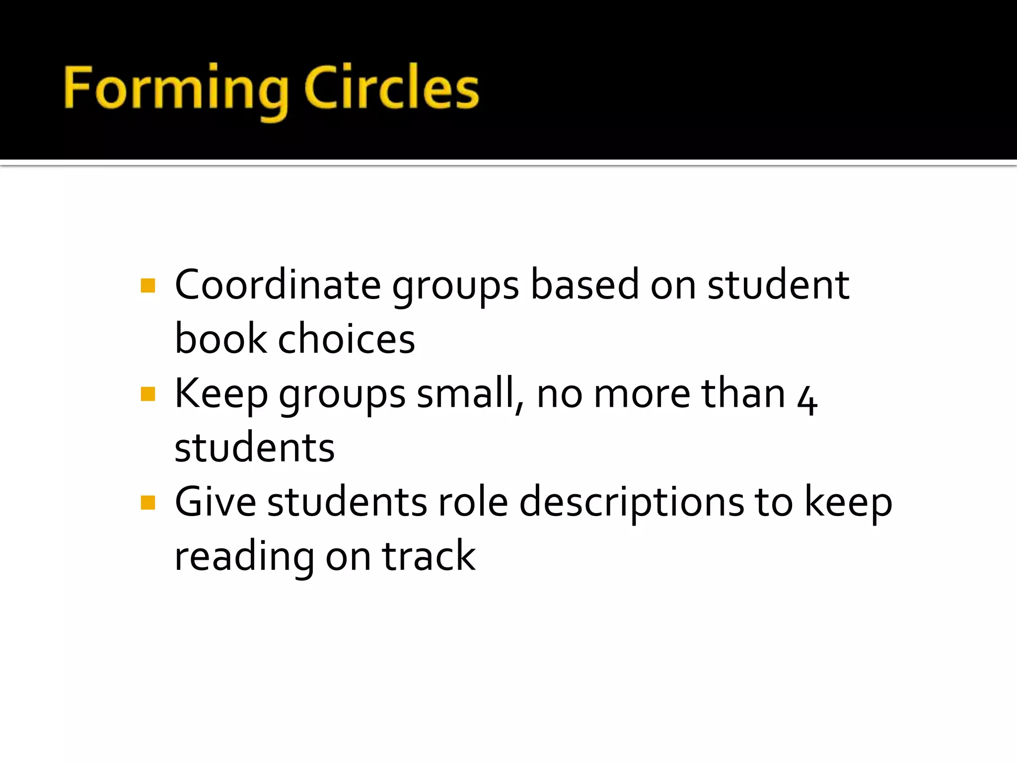 Using literature circles | PPT