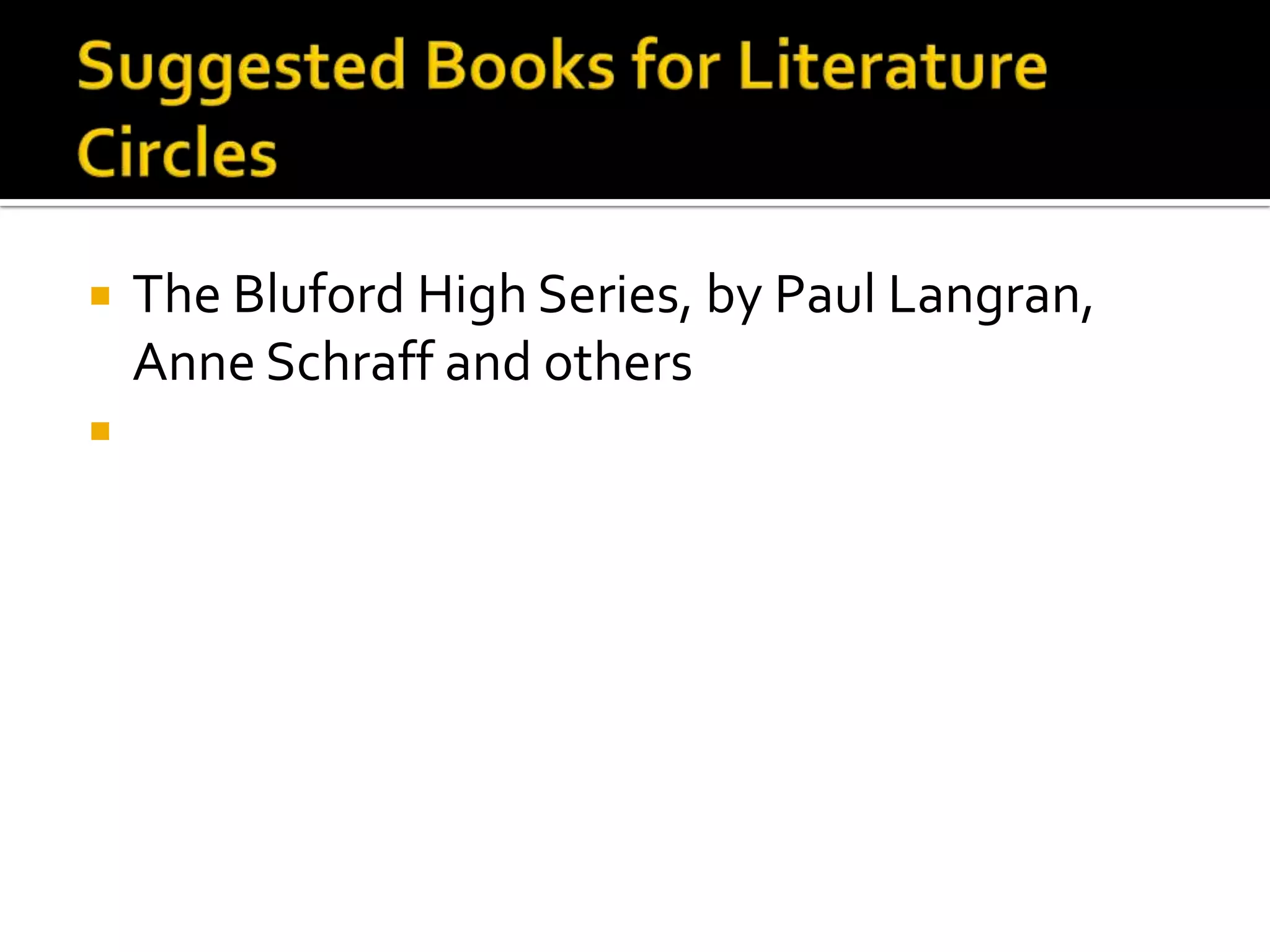 Using literature circles | PPT