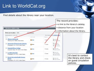 Using Locator Plus With Worldcat | PPT