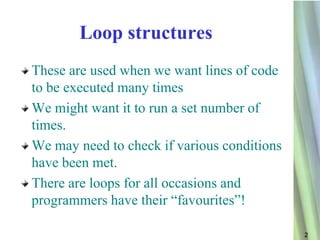 Using loops | PPTX