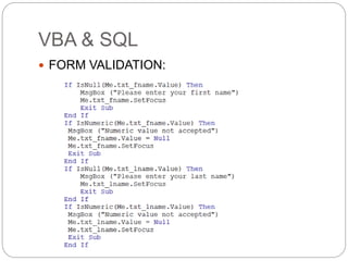 Using macros in microsoft access | PPTX | Operating Systems | Computer Software and Applications