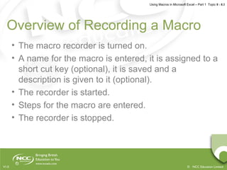 Using macros in microsoft excel part 1 | PPT