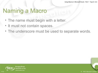 Using macros in microsoft excel part 1 | PPT