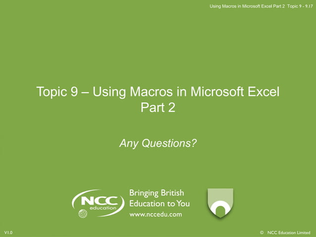 Using macros in microsoft excel part 2 | PPT | Business Accounting & Finance | Business