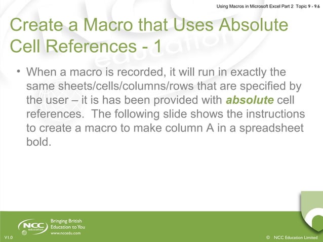 Using macros in microsoft excel part 2 | PPT | Business Accounting & Finance | Business