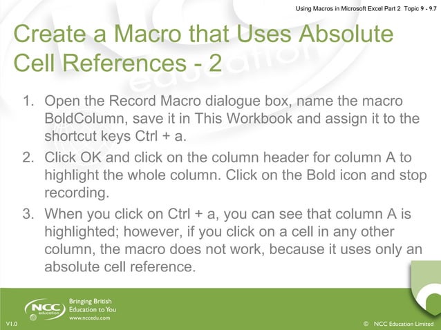 Using macros in microsoft excel part 2 | PPT | Business Accounting & Finance | Business