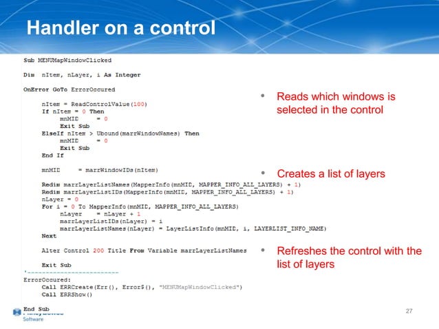 Using Mapbasic To Modify Your User Interface Ppt 